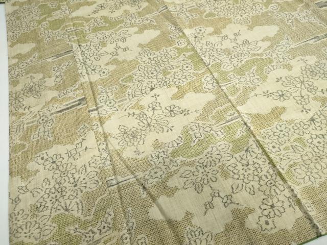 平和屋着物○本場結城紬 重要無形文化財 80亀甲 モロ入り 雲取り