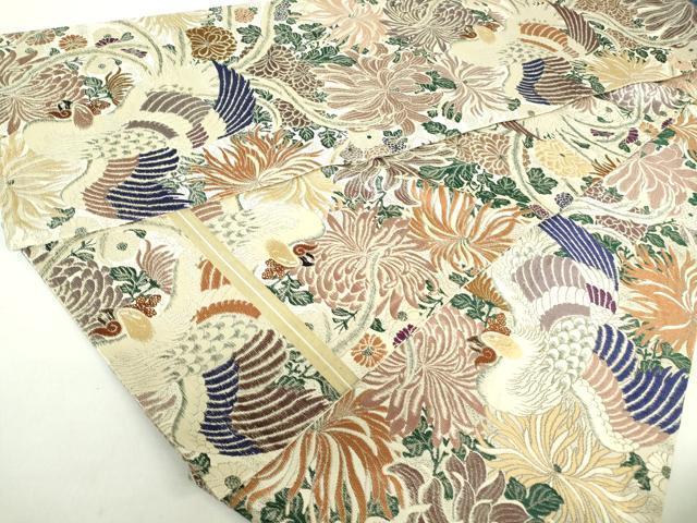 平和屋着物◎アンティーク 大正ロマン 丸帯 鳳凰花文 正絹 逸品 DAAZ8897qa