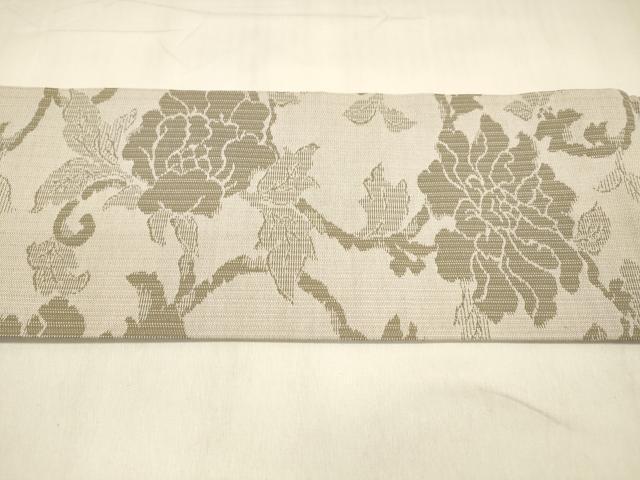 平和屋着物●九寸名古屋帯　花唐草文　やまと誂製　正絹　逸品　DABA0788cm 平和屋着物○九寸名古屋帯 花唐草文 やまと誂製 正絹 逸品