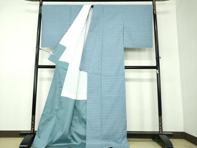 平和屋着物○上質な紬 菱繋ぎ ロング丈 正絹 逸品 DABA1512ps