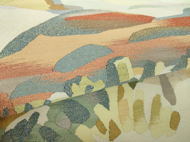 平和屋着物○爪掻き本綴れ 八寸名古屋帯 水辺風景 金銀糸