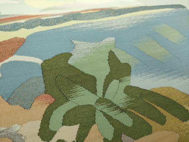 平和屋着物○爪掻き本綴れ 八寸名古屋帯 水辺風景 金銀糸