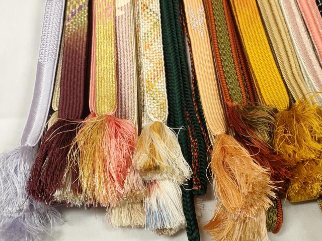 平和屋着物○和装小物 帯締め20本セット 高麗組 亀甲組 金糸 逸品