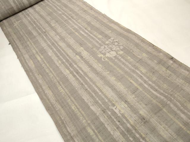 平和屋本店○極上 染織の名門 しょうざん 生紬 反物 着尺 花唐草 逸品