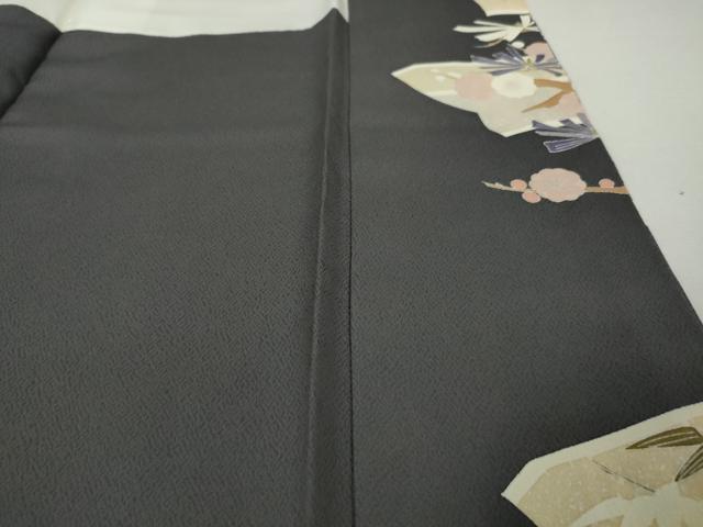 平和屋本店○極上 京友禅作家 山科春宣 訪問着 松竹梅 褐色地