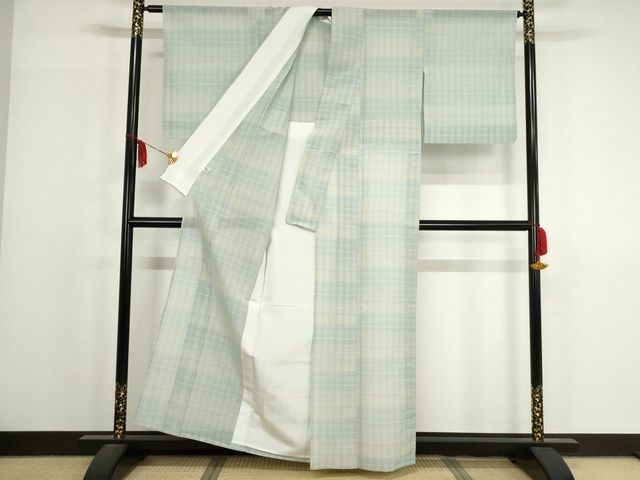 平和屋本店□希少 夏物 紅花紬 米沢 新田工房 濤波 証紙付き 正絹 逸品